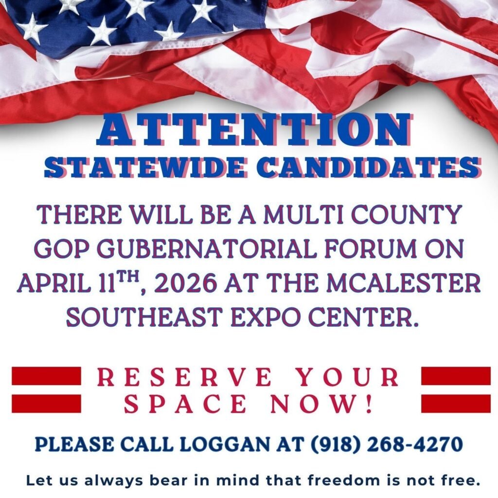 Upcoming Events April 11 2026 Gop Gubernatorial Forum Mcalester Se